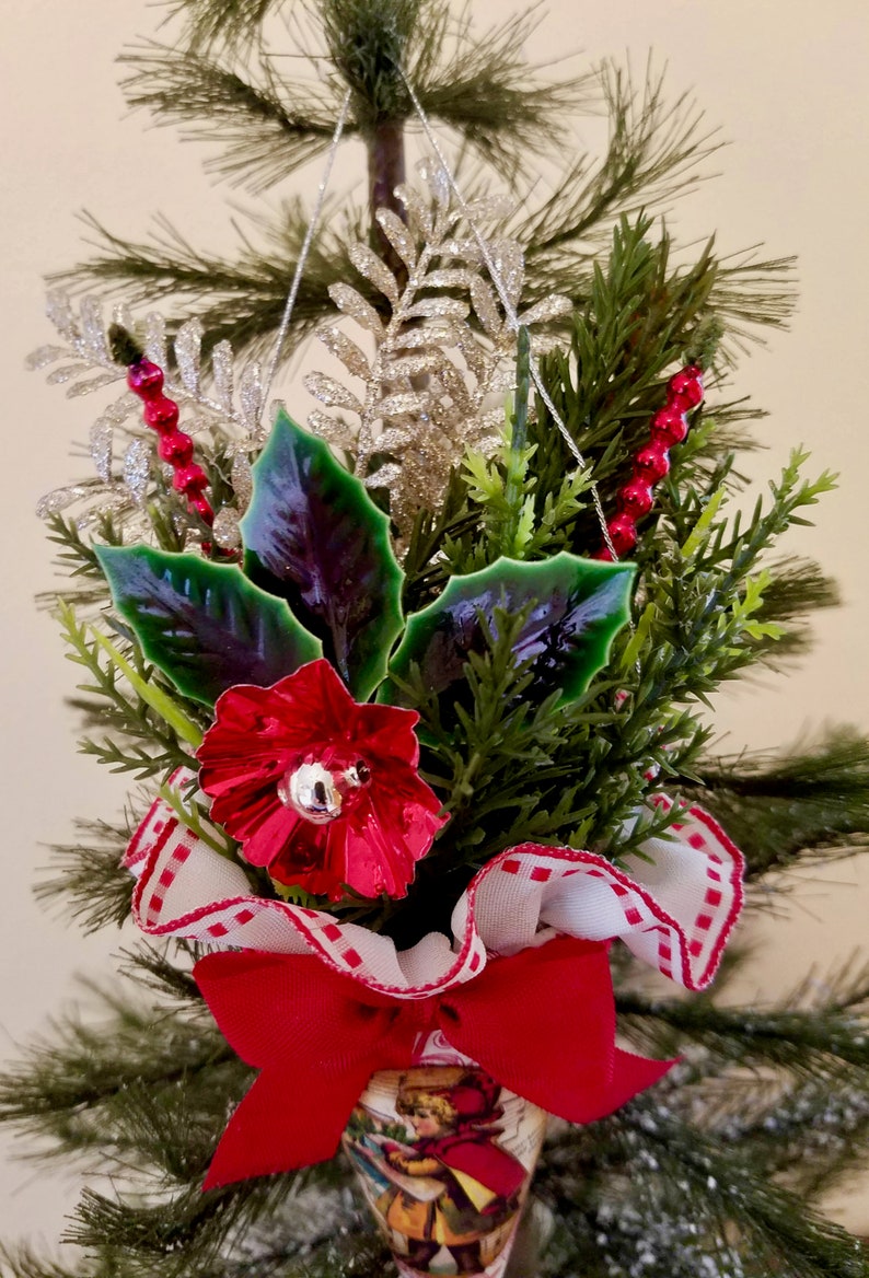 Victorian Christmas Cone Christmas Tussie Mussie Handmade - Etsy