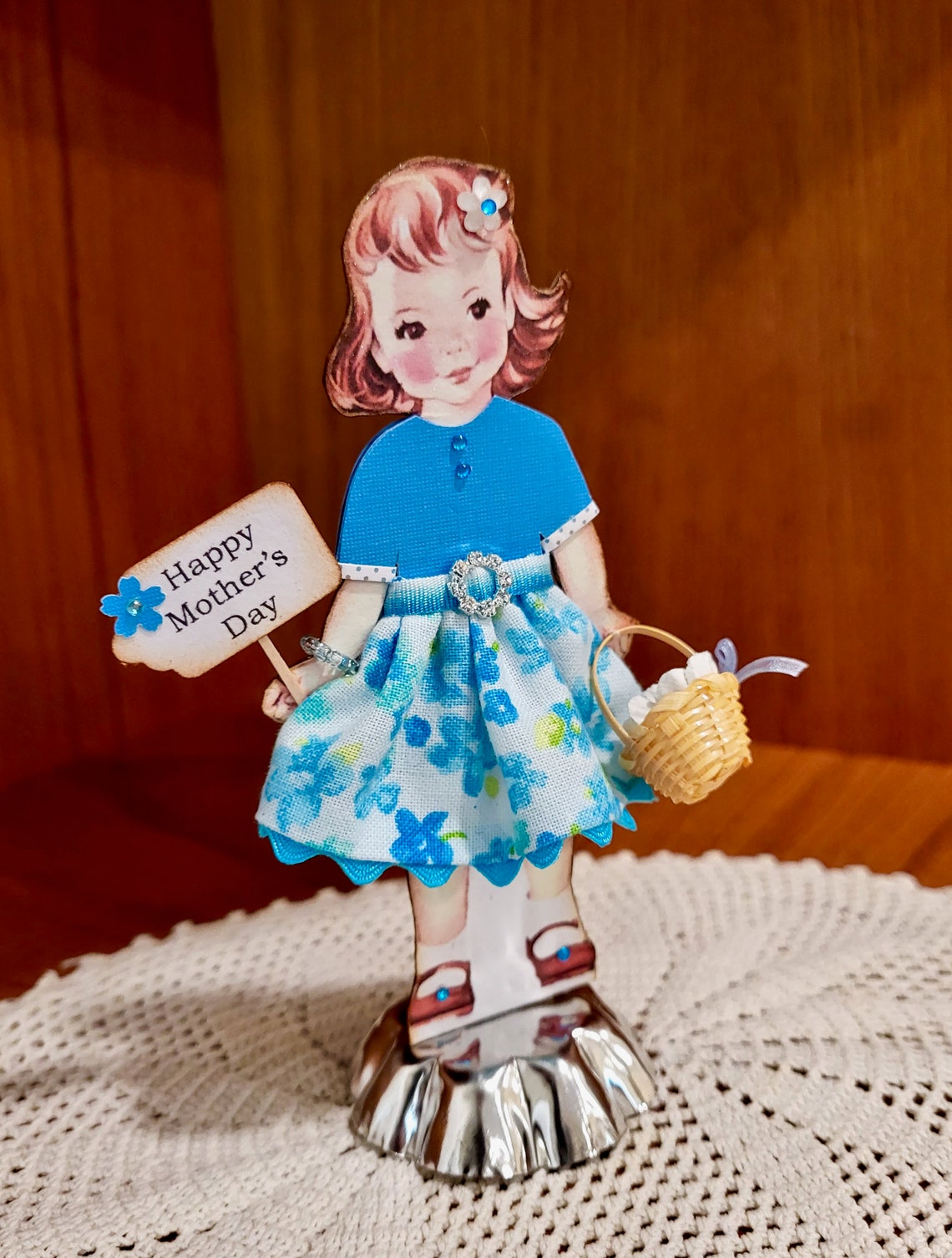 Mother's Day Paper Doll Altered Paper Doll Mixed Media - Etsy