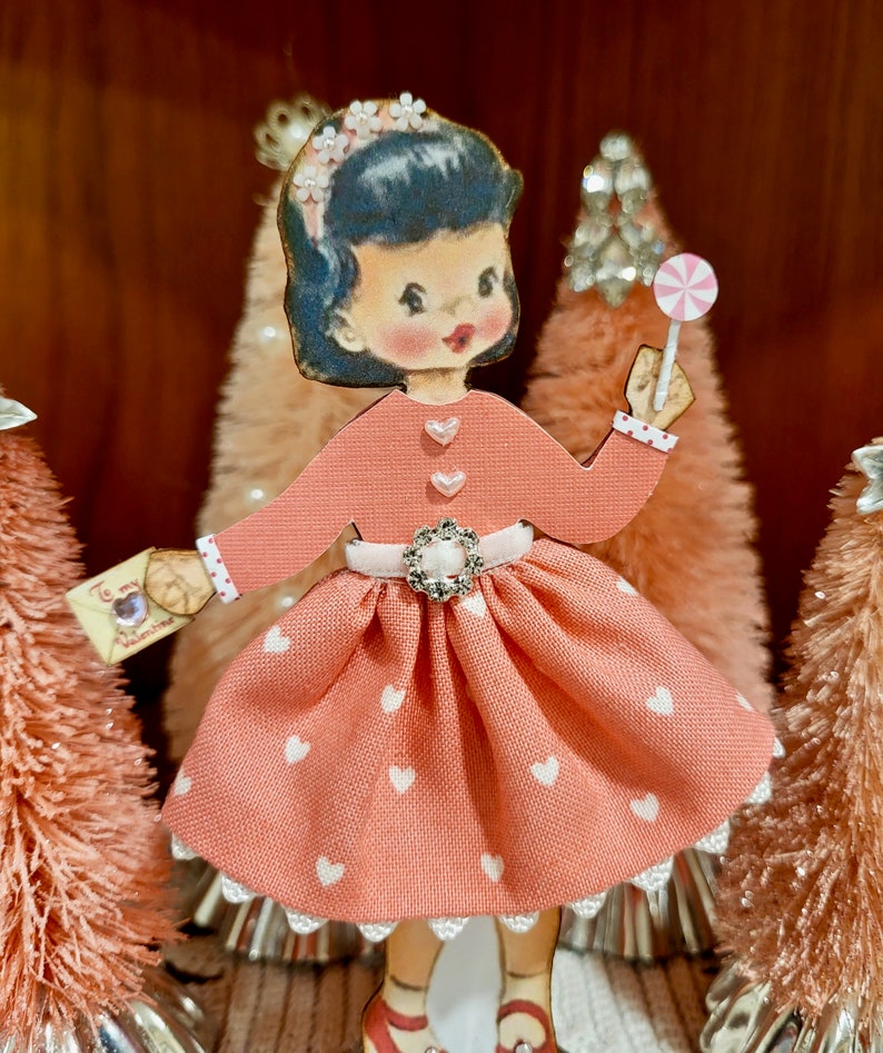 Valentine Paper Doll Handmade Paper Doll Valentine Tart Tin - Etsy