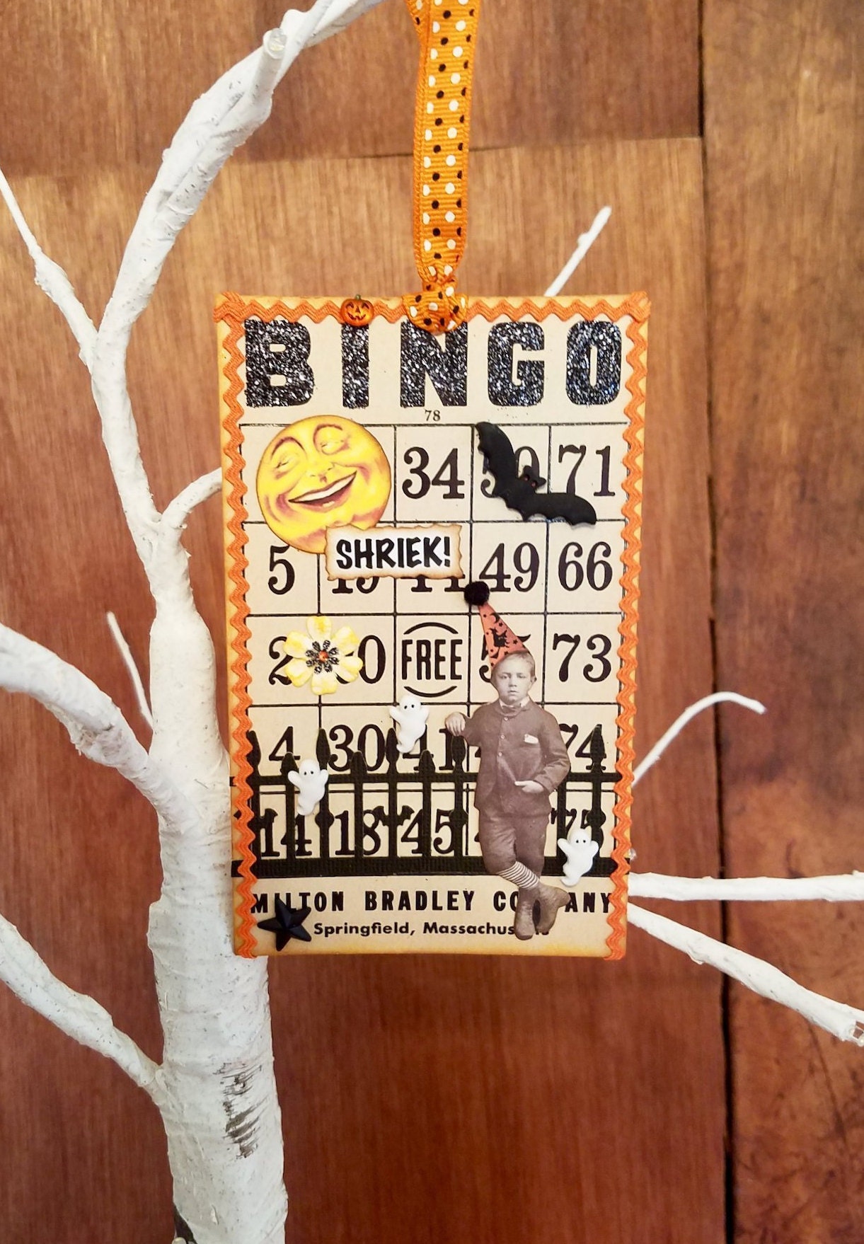 Handmade Halloween Bingo Card Halloween Feather Tree | Etsy