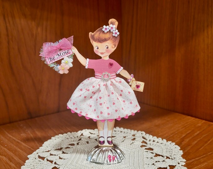 Valentine Paper Doll, Handmade Paper Doll, Valentine Tart Tin ...