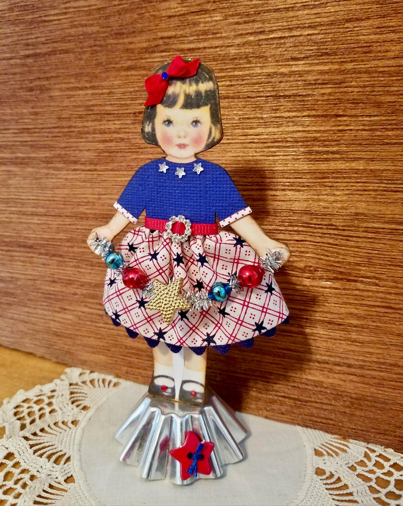 Handmade Patriotic Paper Doll Fourth of July Paper Doll | Etsy