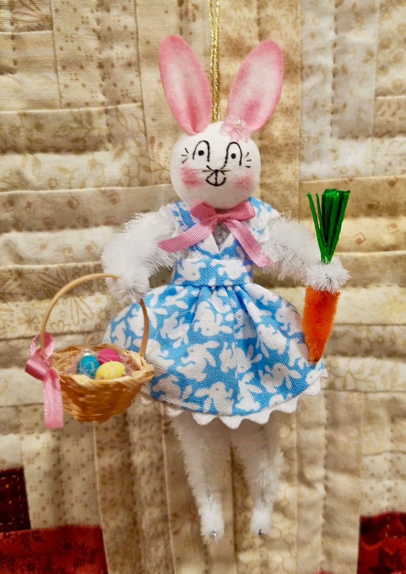Bump Chenille Easter Bunny Spun Cotton Head Easter Feather - Etsy