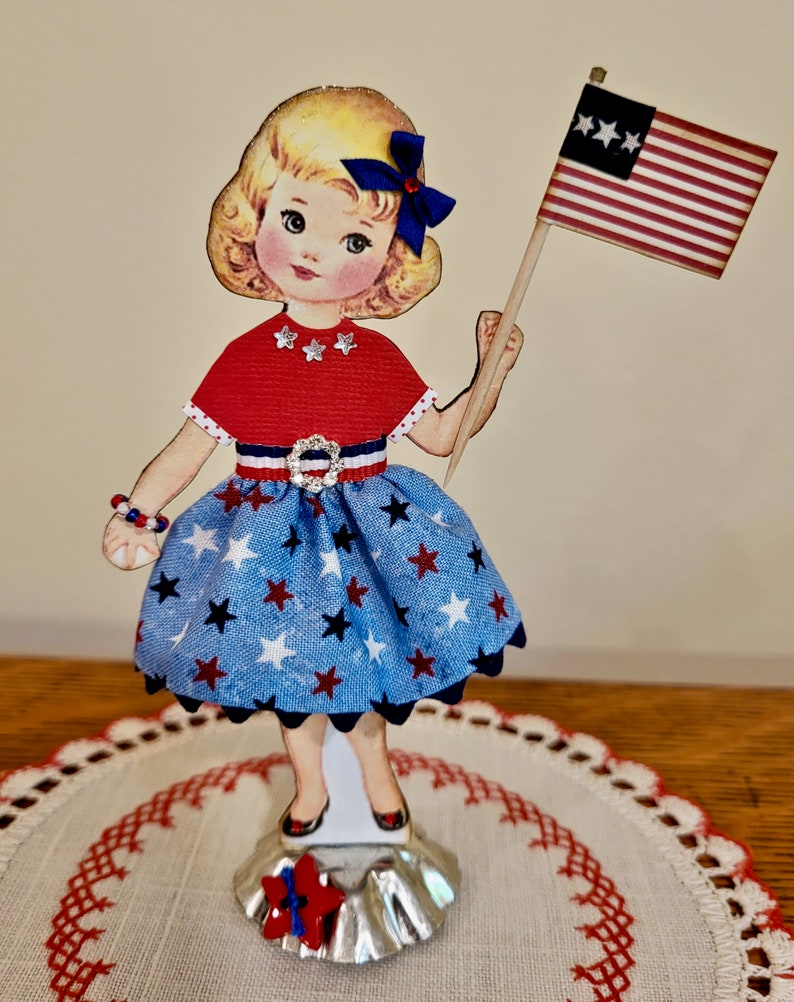 Handmade Patriotic Paper Doll Fourth of July Paper Doll - Etsy