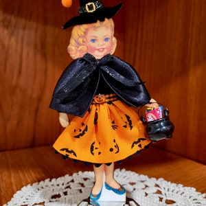 Handmade Witch Paper Doll, Halloween Paper Doll, Halloween Decoration ...