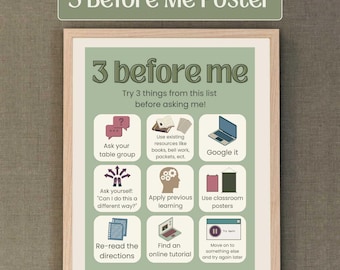 3 Before Me Classroom Poster | Art Class Behavior Management | Modern ...