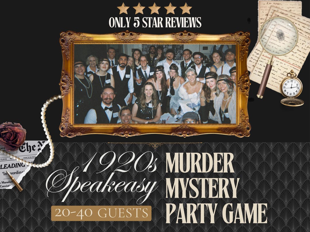 1920s Murder Mystery Party Game | Roaring 20s Speakeasy & Gatsby Theme ...