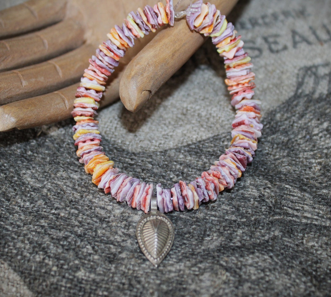 Colorful Shell Discs, Moroccan White Metal Pendant, Pearl Set, Strand ...