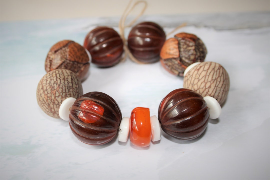 Nut Pearls, Seed Pearls, Horn Pearls, Melon, Naga Conch Shell, Antique ...