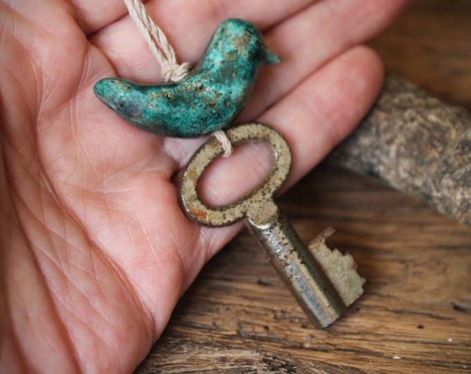 Bead Set, Handmade Clay Bird, Charm Pendant, Necklace Pendant, Antique ...