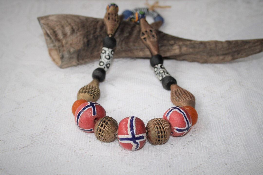 Krobo Beads, Necklace Strand, XXL Strand, Mixed Beads, Ghana Beads ...