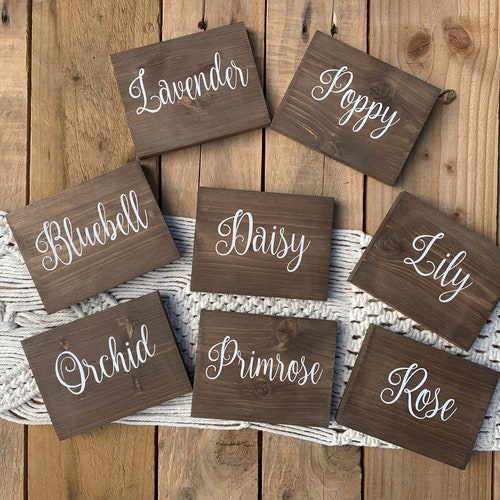 Table Names Personalised Wedding Signs Table Numbers - Etsy