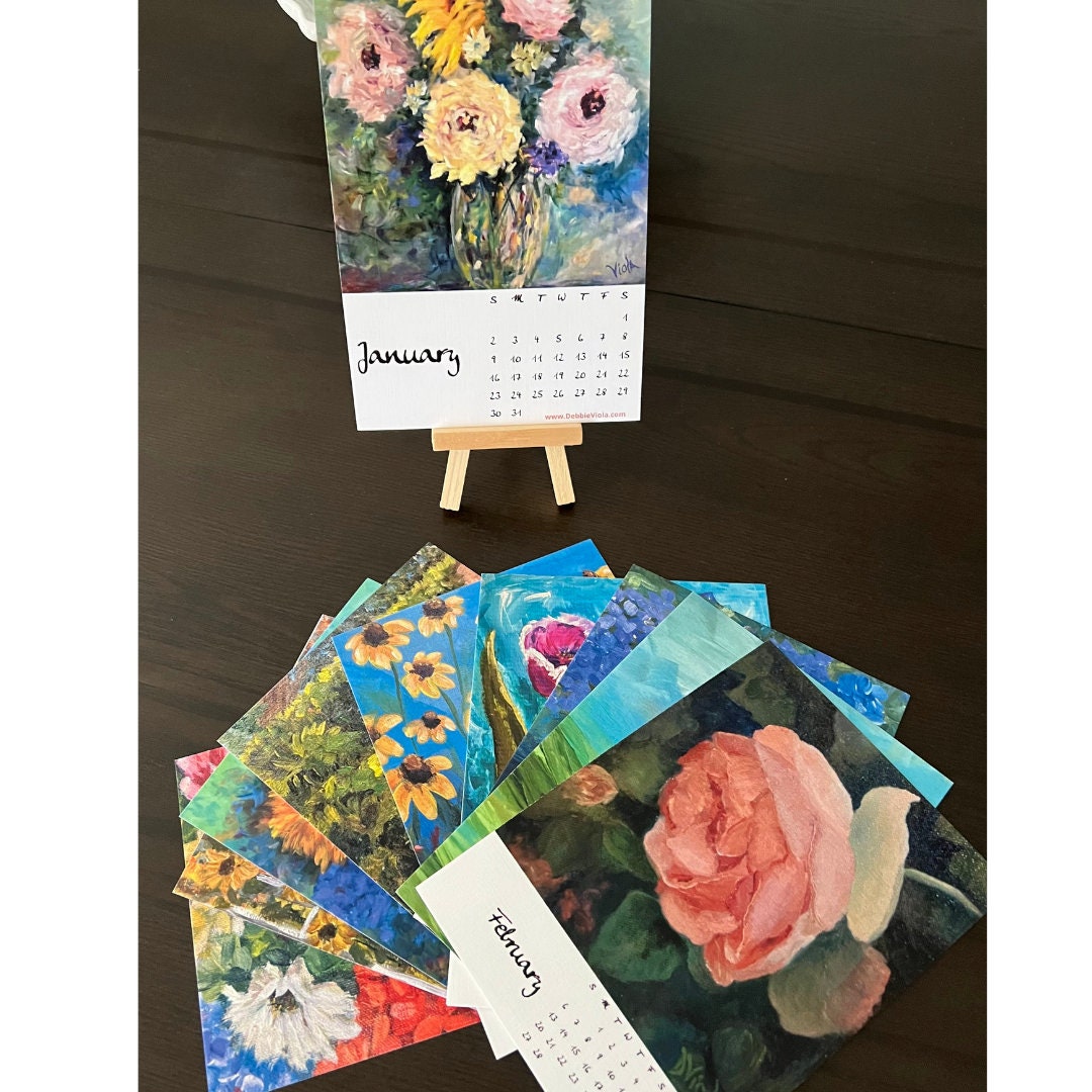 2022 Artist Calendar, New York Floral/landscape Art 5"x7" Desk Calendar ...