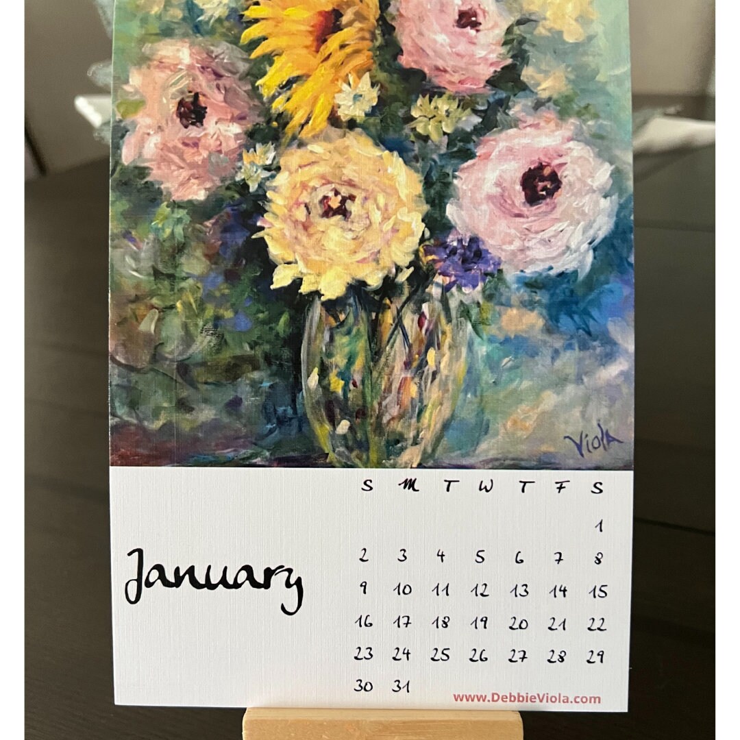 2022 Artist Calendar, New York Floral/landscape Art 5"x7" Desk Calendar ...