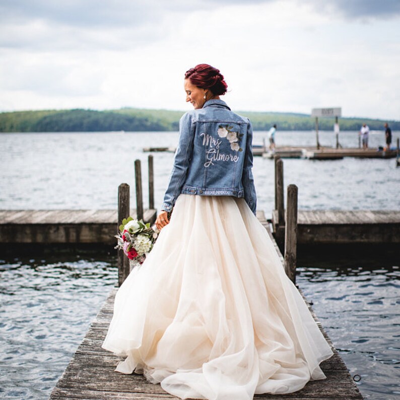 Wedding Name Denim Jacket Personalized Jean Jacket Bride | Etsy