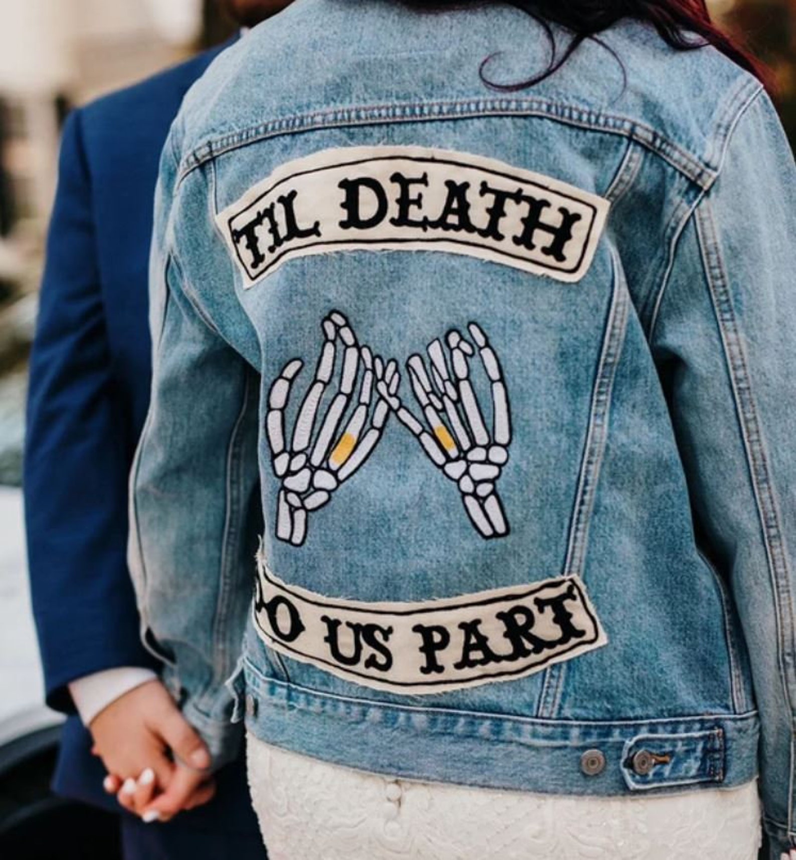 Til Death Do Us Part Custom Embroidered Jean Jacket Til Death Jacket ...