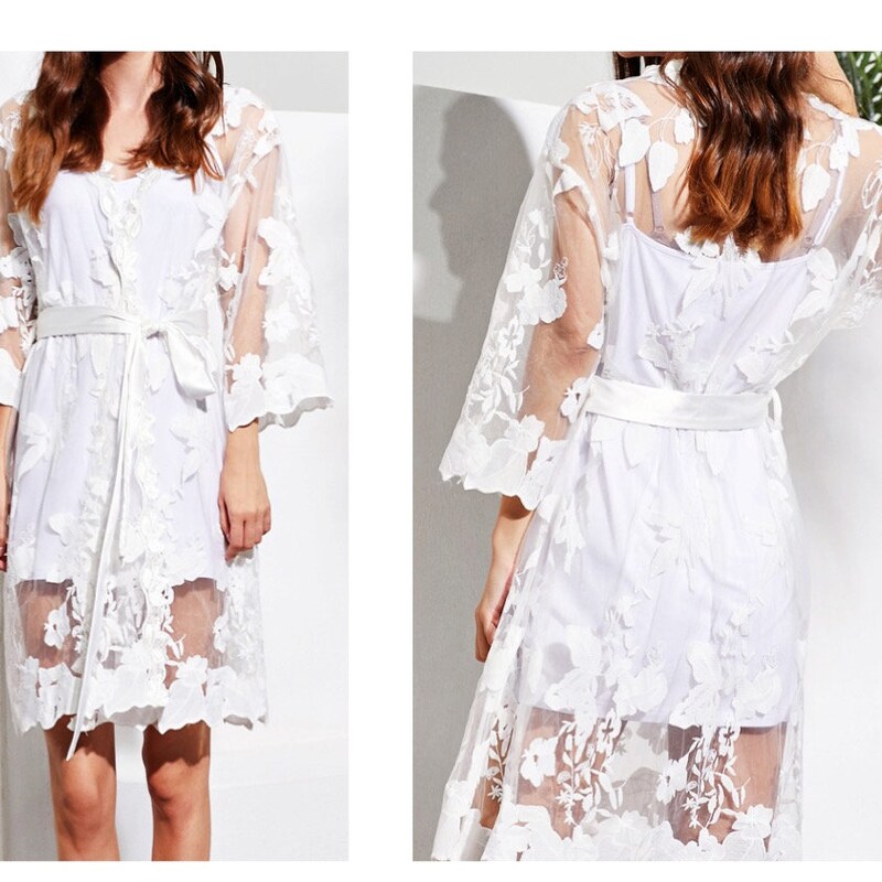 Robe With Lace - Etsy