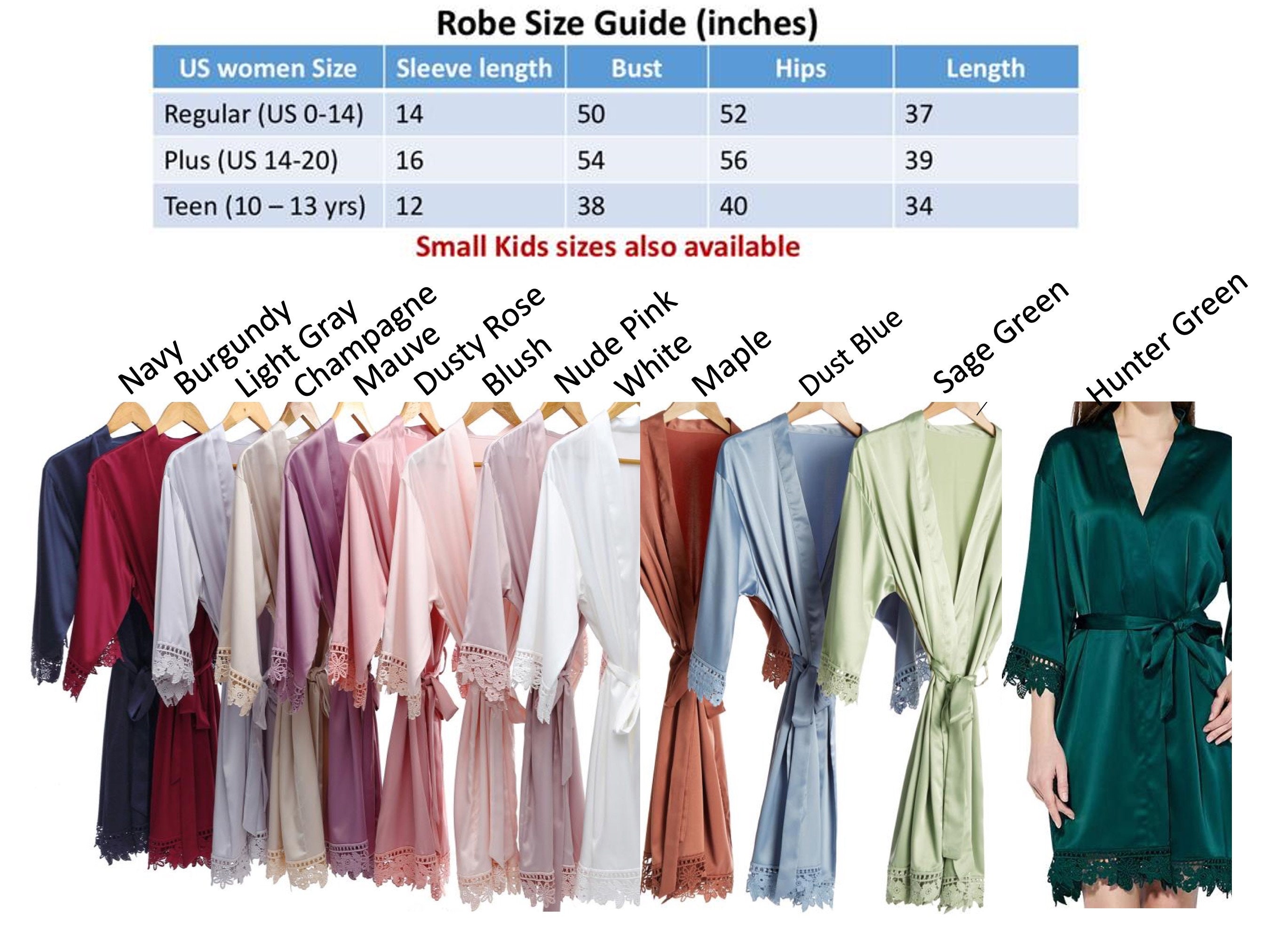 SALE Bridal Robes Lace Solid Silk Satin Robes Regular & Plus - Etsy