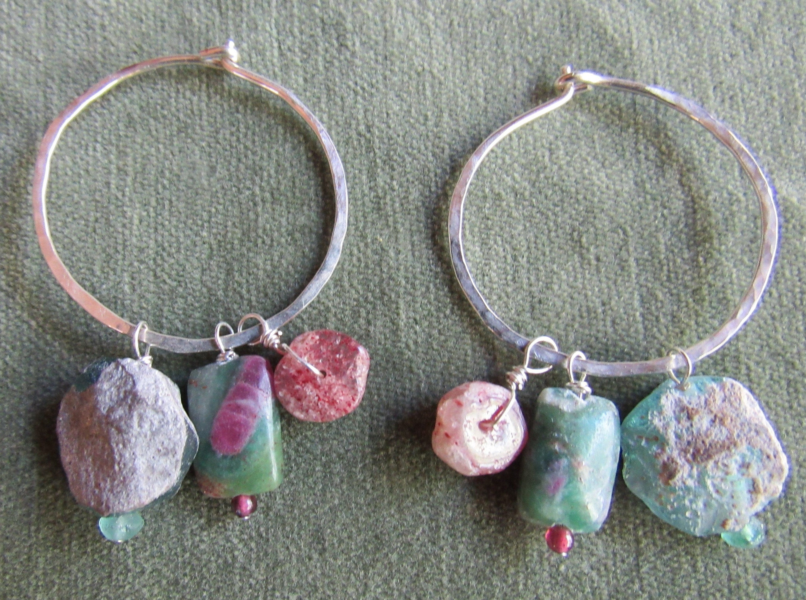 Terra-Roman Earth Goddess Hoops w/Ancient Roman Glass2000 | Etsy