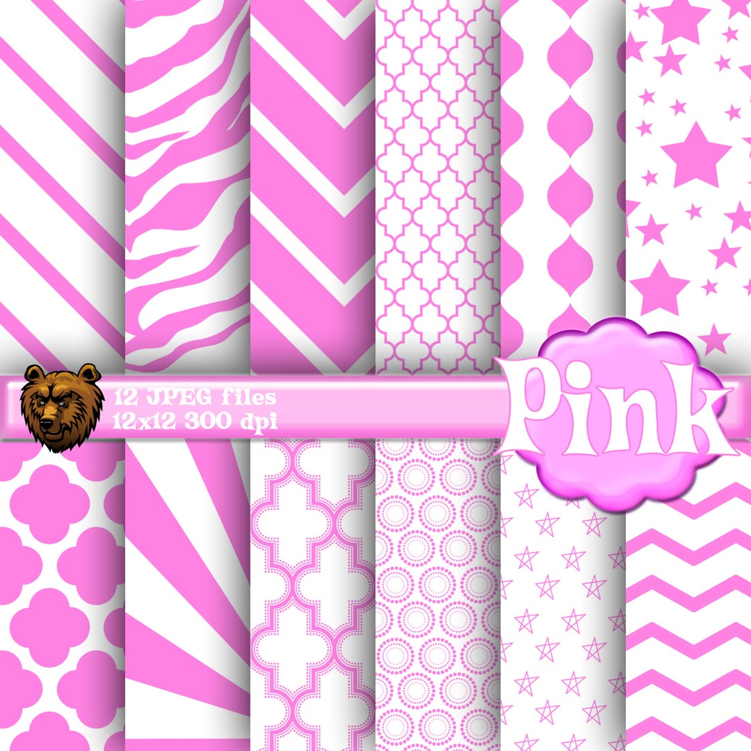 Pink Digital Paper, Pink Background, Pink Scrapbook Paper - Etsy