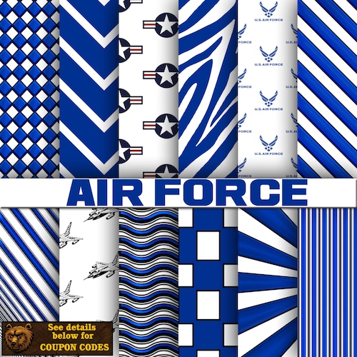 Air Force Digital Paper Background Scrapbook - Etsy