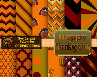 Thanksgiving Digital Paper Thanksgiving Pattern (Instant Download) - Etsy