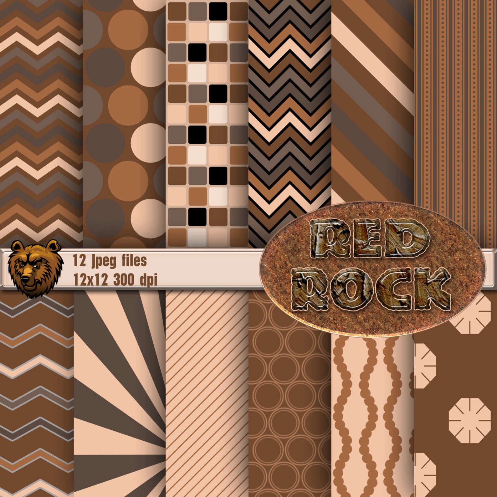 Brown Shades Digital Paper, Brown Shades Background, Brown Shades ...