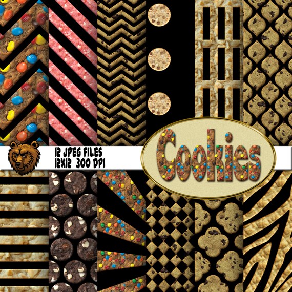 Cookies Digital Paper Digital Paper Digital Download | Etsy
