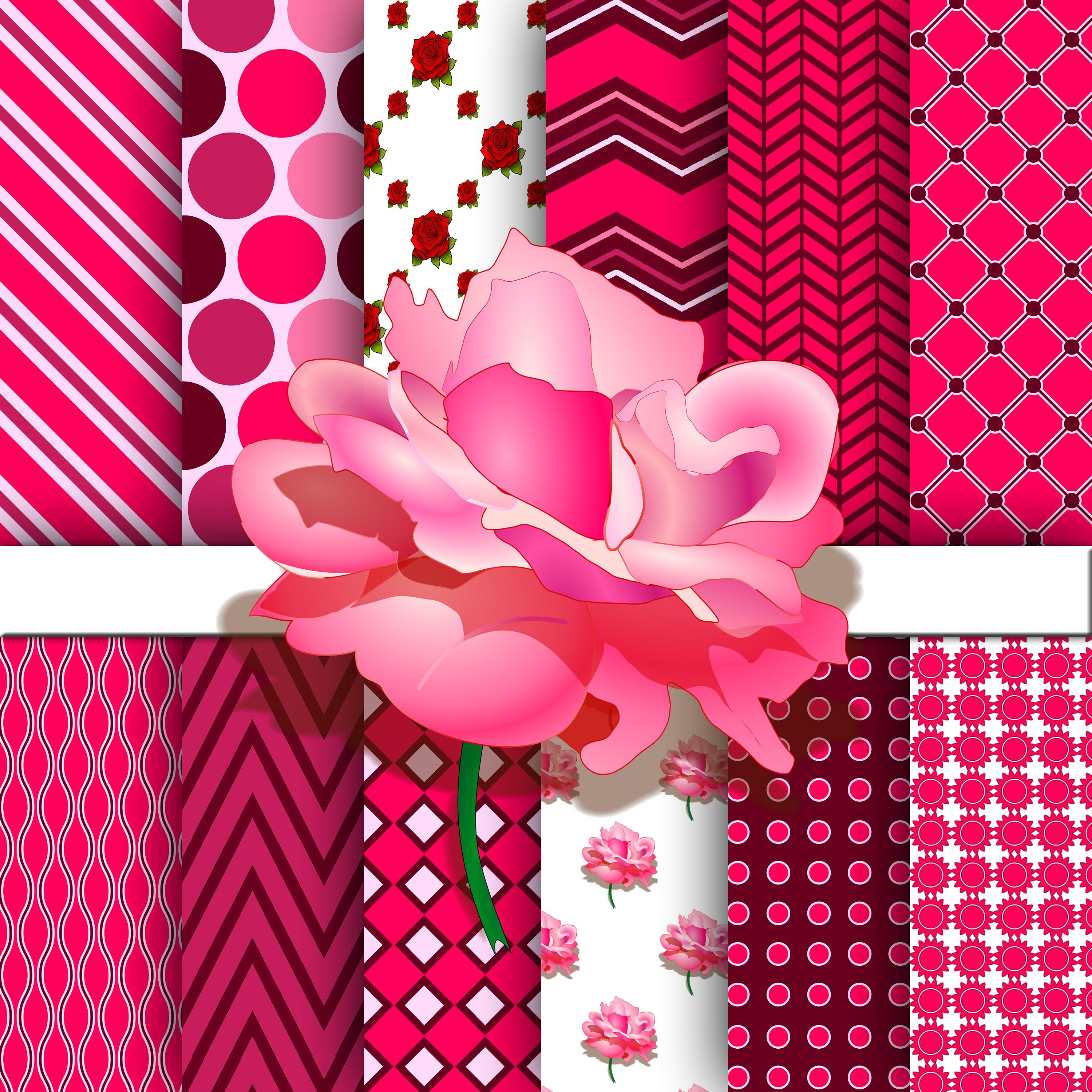 Rose Digital Paper, Rose Color Background, Rose Scrapbooking Paper - Etsy