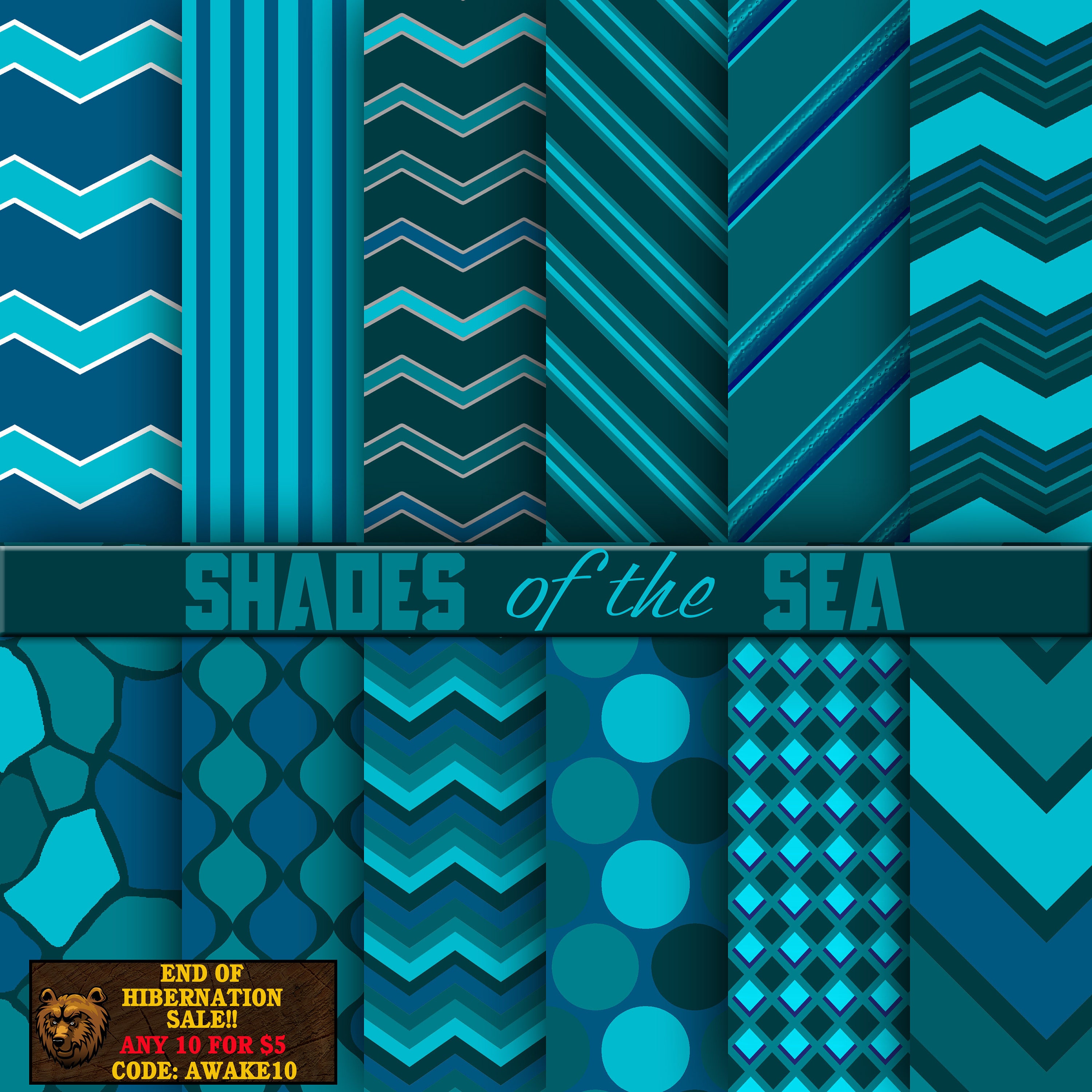 Ocean, Water, Sea Digital Paper, Background, Scrapbook - Etsy