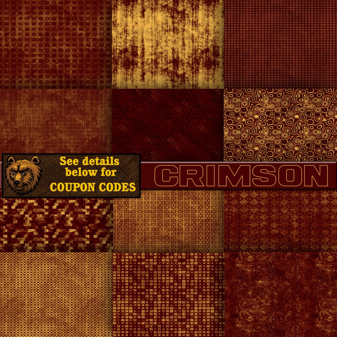 Crimson Digital Paper Scrapbook Paper Background Paper - Etsy