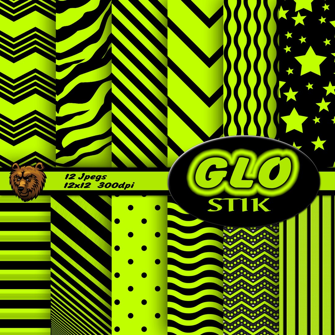 Green Digital Paper, Neon Green, Background, Scrapbook Paper - Etsy