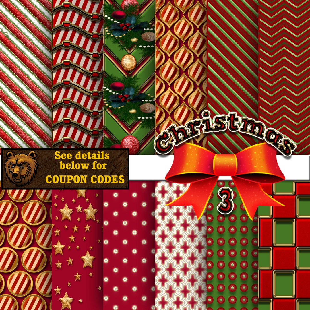 Christmas, Christmas Digital, Christmas Scrapbook Paper, Christmas ...