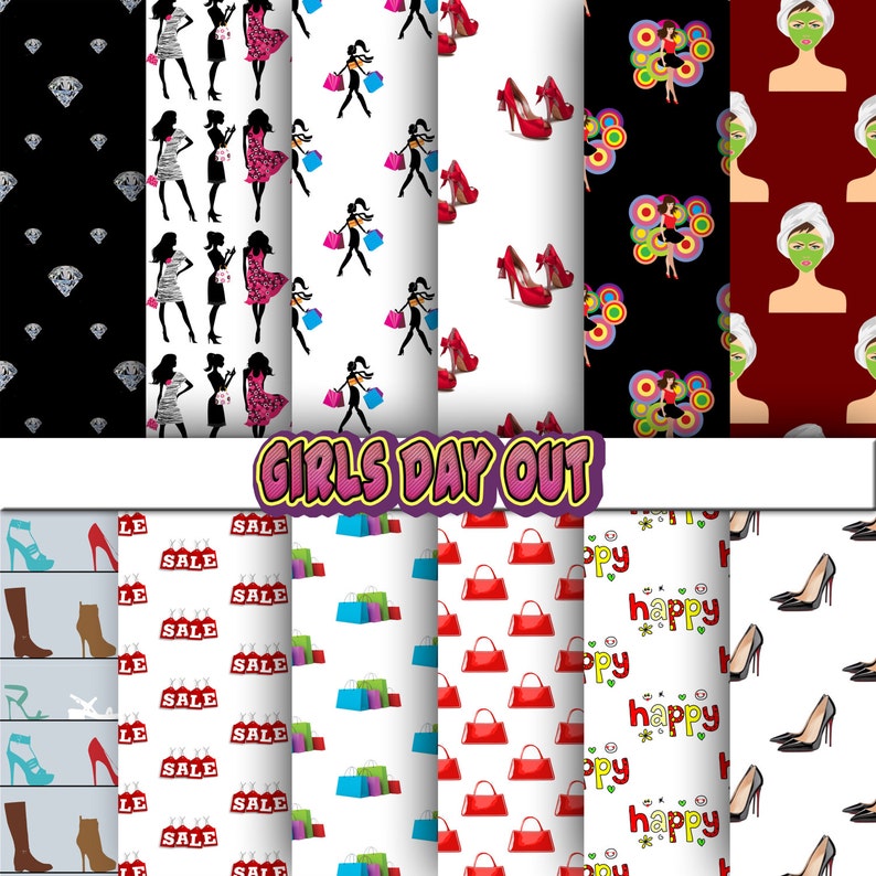 Girls Day Digital Paper, Background, Scrapbook - Etsy