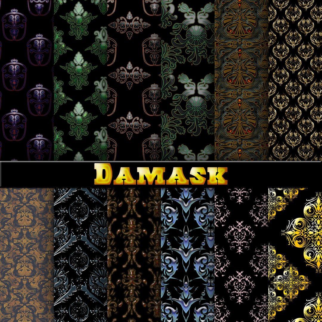 Damask Digital Paper, Damask Background, Damask Scrapbook Paper - Etsy