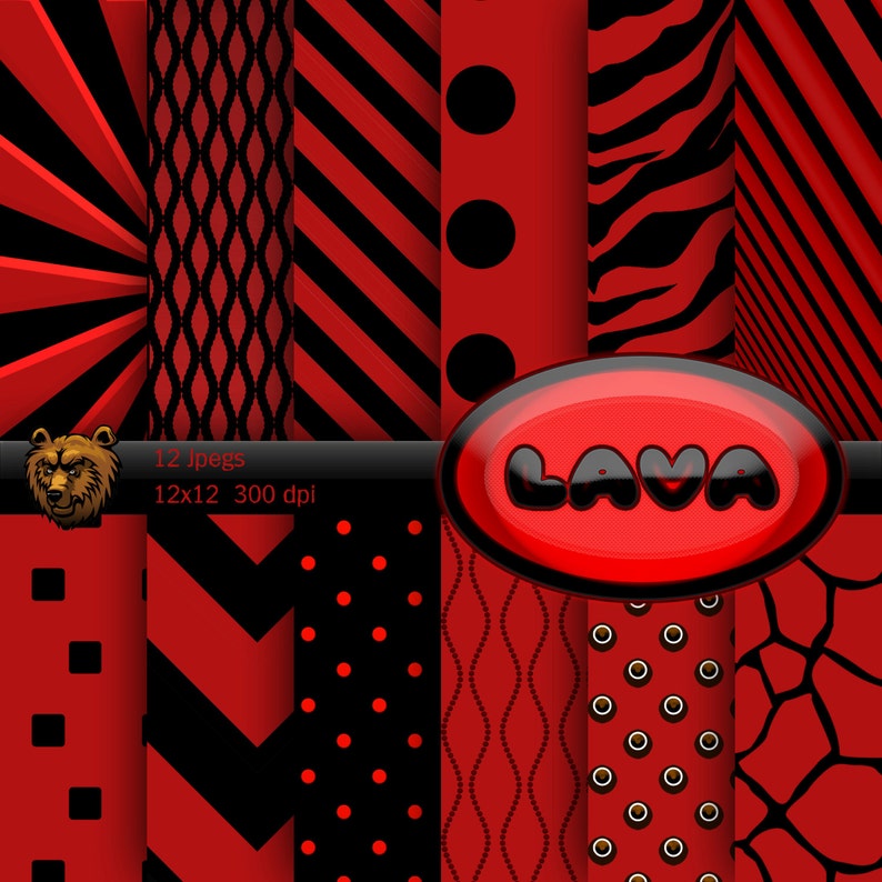 Red and Black Digital Paper, Red and Black Background, Red and Black ...