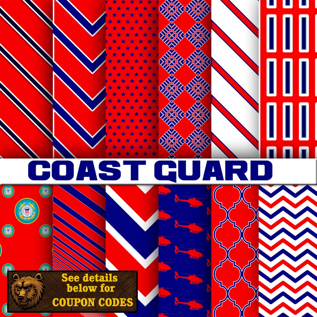 Coast Guard Digital Paper, Background, Scrapbook - Etsy