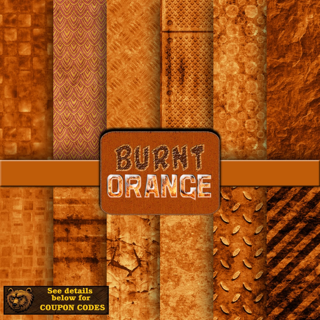 Burnt Orange Digital Paper, Scrapbook, Background - Etsy