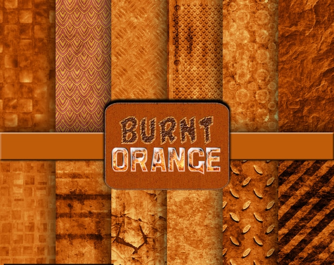Burnt Orange Digital Paper Scrapbook Background | Etsy