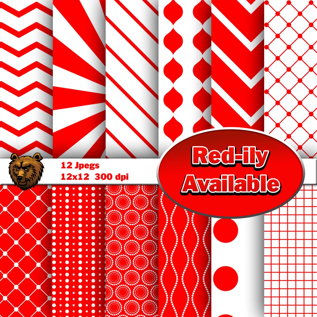 Red Digital Paper, Red Scrapbooking Paper, Red Background - Etsy