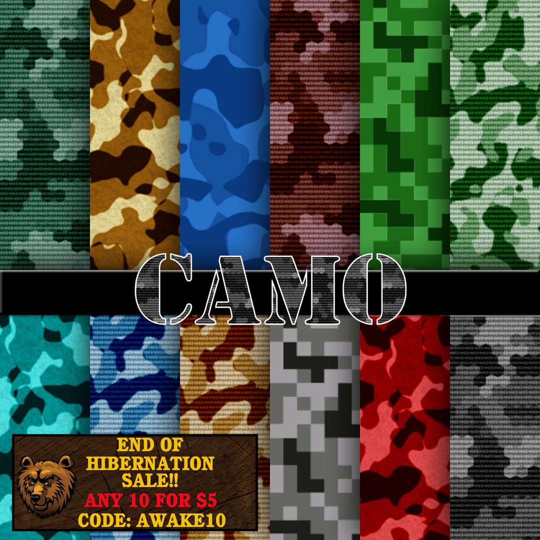 Camo Digital Paper, Camo Digital Scrapbook, Camo Background, Camo ...