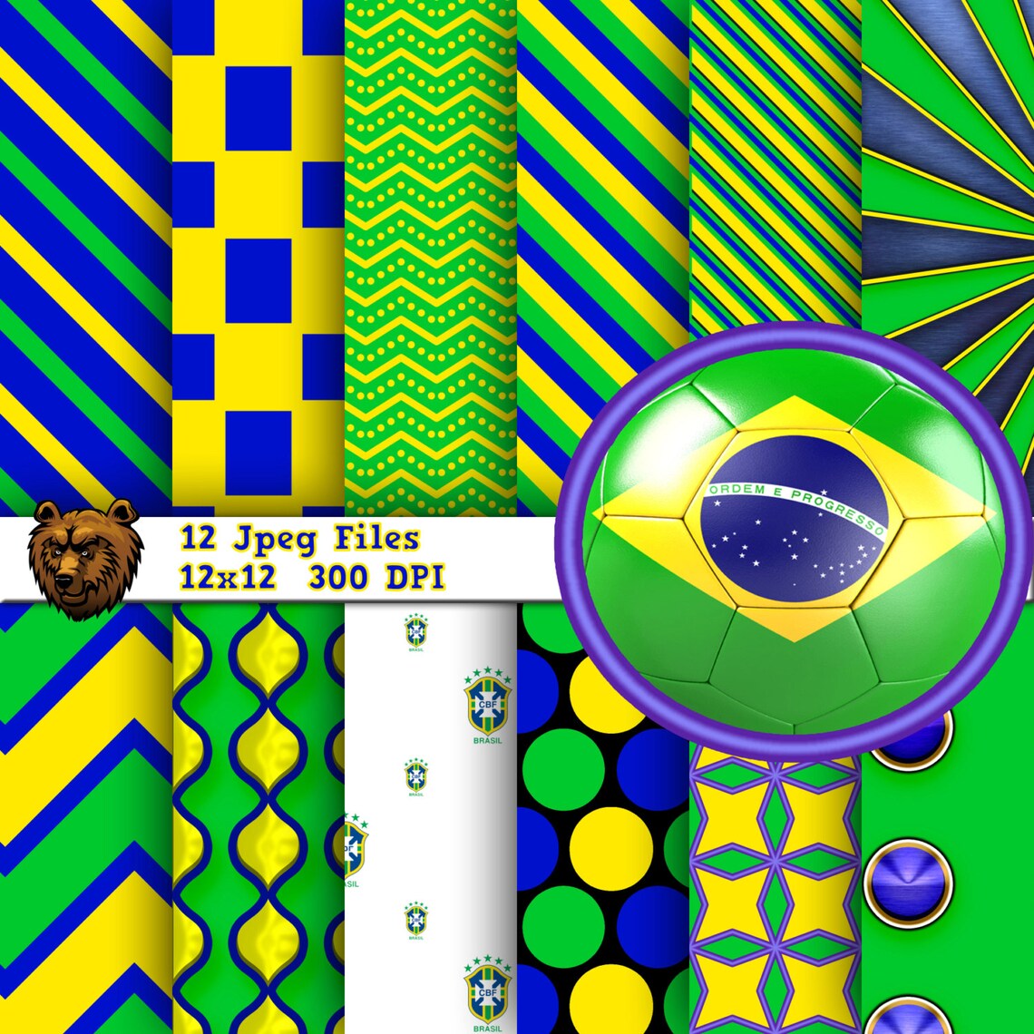 Brazil Digital Paper, Digital Scrapbook, Digital Background - Etsy