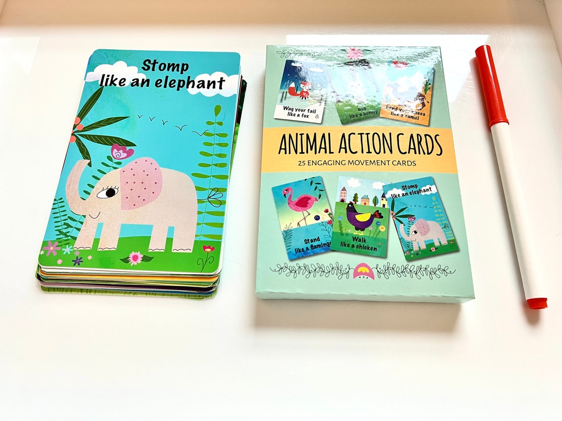 PRINTED VERSION. Animal Action Cards. 25 Cards. 4x6. | Etsy