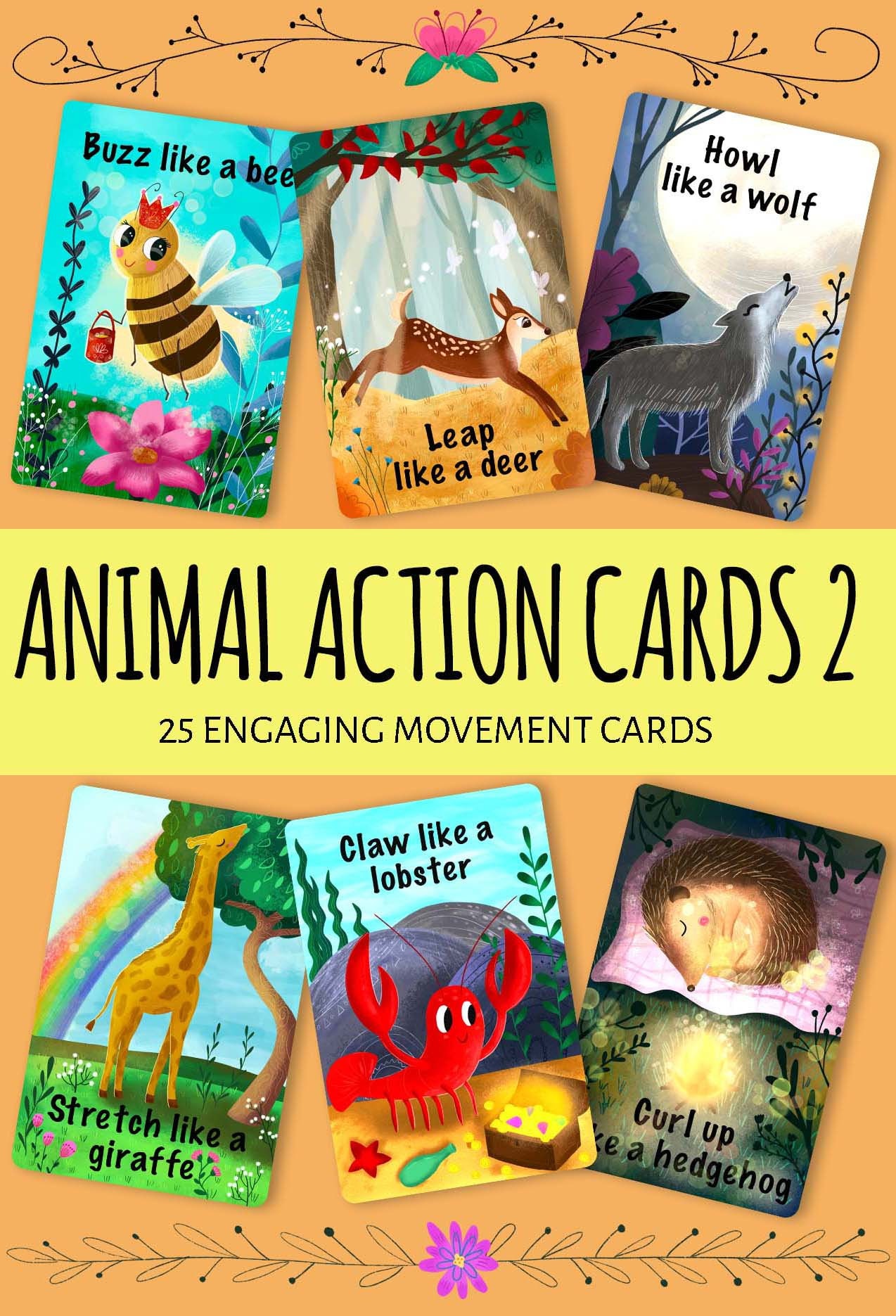 DIGITAL DOWNLOAD. Animal Action Cards 2. Printable Pdf and Jpg Files ...