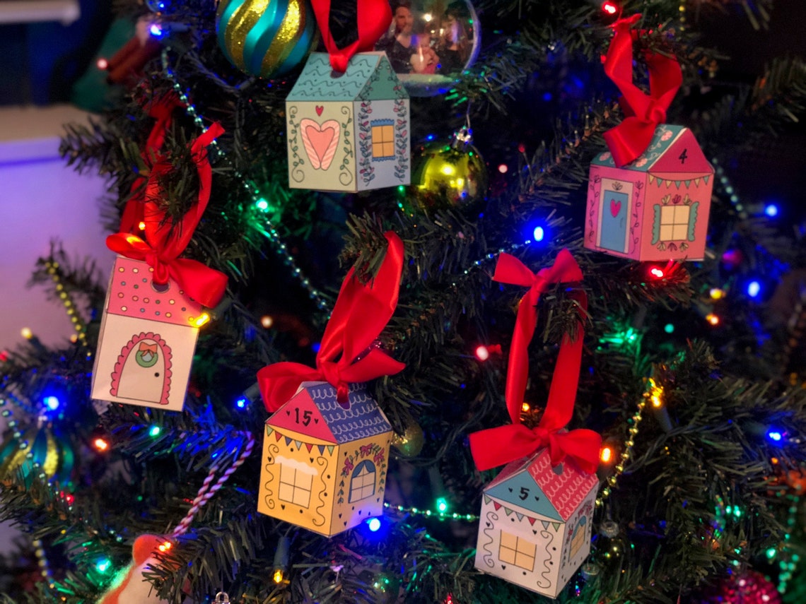 Advent Calendar 24 Christmas Houses. Printable File. DIY - Etsy