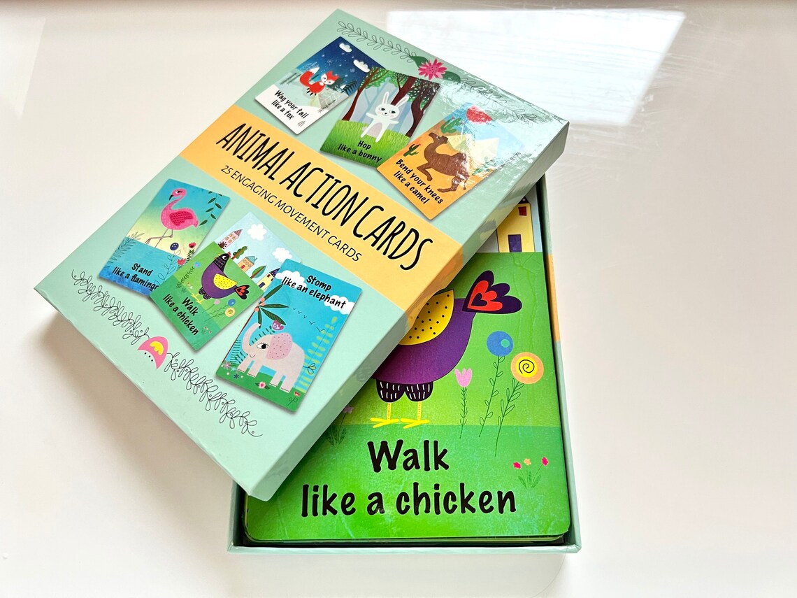 PRINTED VERSION. Animal Action Cards. 25 Cards. 4x6. | Etsy