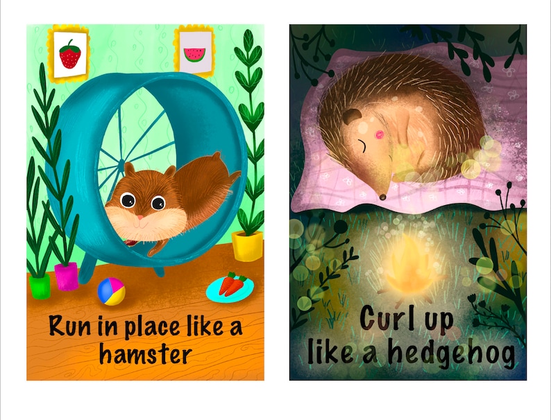 DIGITAL DOWNLOAD. Animal Action Cards 2. Printable Pdf and Jpg Files ...