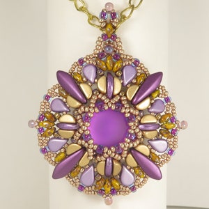 Lotus Pendant -beading Tutorial - Kos Amos Par Puca Crescent Superduo ...