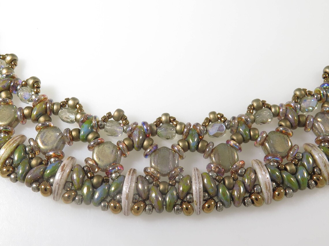 Honeycomb Crown Necklace -beading Tutorial - Honeycomb Fire Polish ...