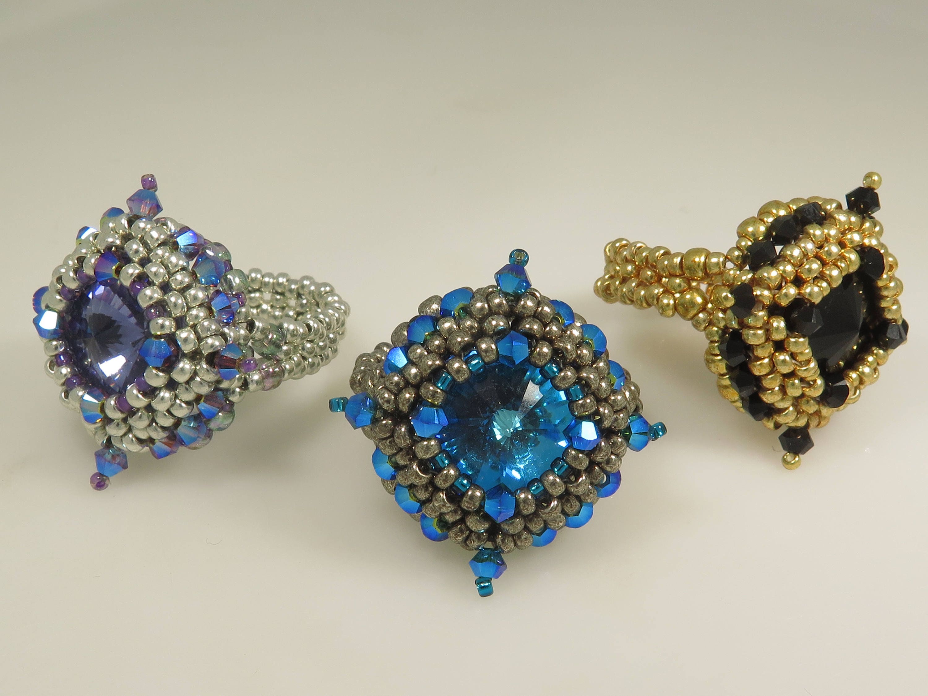 My Precious -ring Beading Tutorial - Swarovski & Seed Beads Ring ...